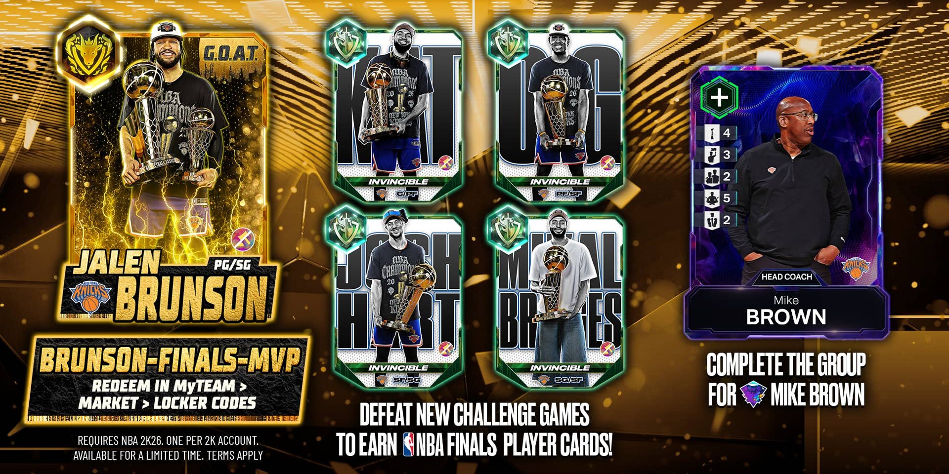 NBA 2K26 Locker Code Free G.O.A.T. Jalen Brunson With BRUNSON-FINALS ...
