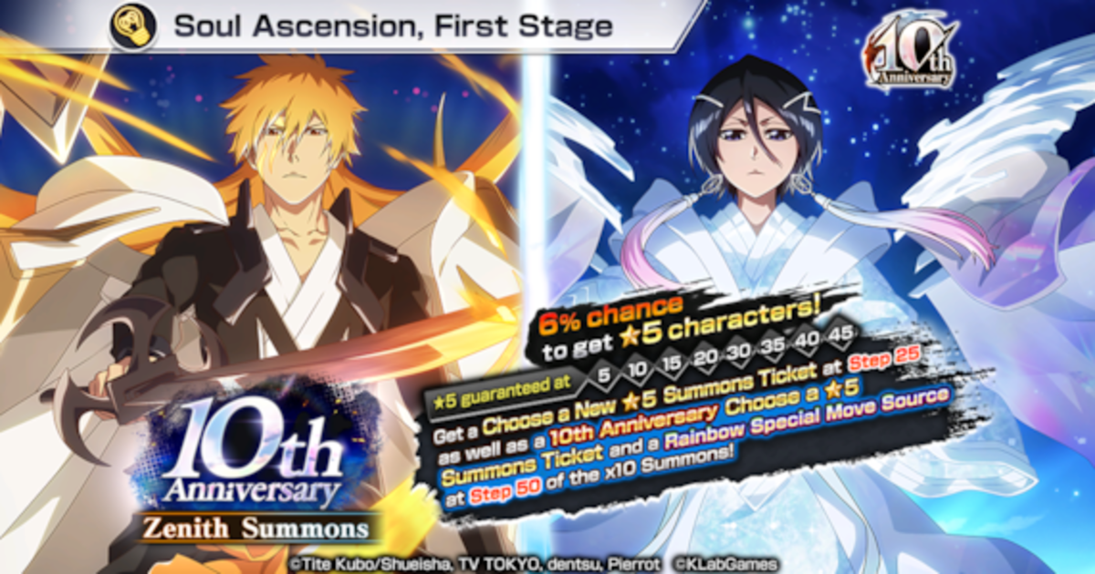 Bleach: Brave Souls Kicks Off 10th Anniversary with Zenith Summons and Fan Campaigns - GameDaily