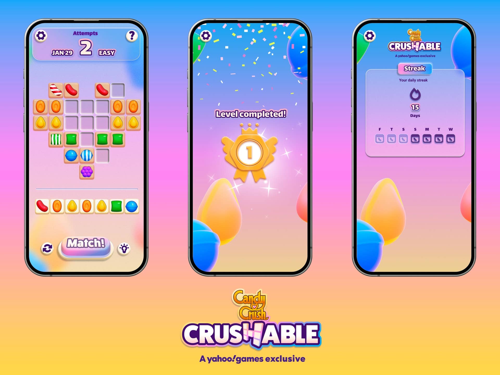 King & Yahoo Games Team Up For "Crushable" Daily Game From Candy Crush ...