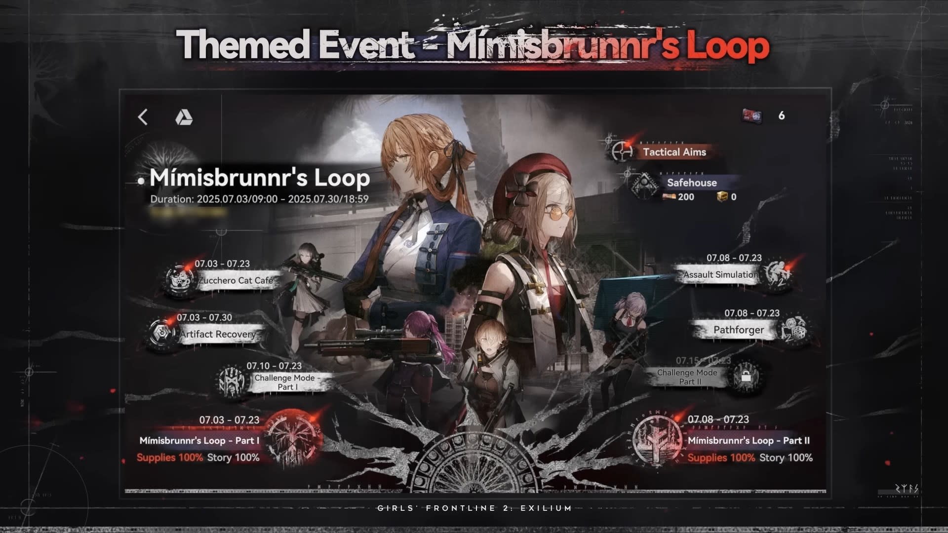 Girls' Frontline 2: Exilium - Mimisbrunner's Loop: Event Details ...